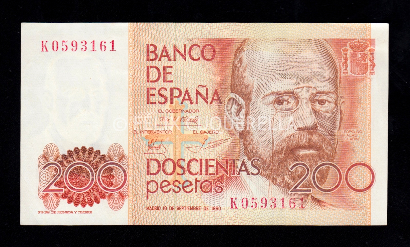 200 Pesetas 1980, serie K, S/C- Felix Cuquerella