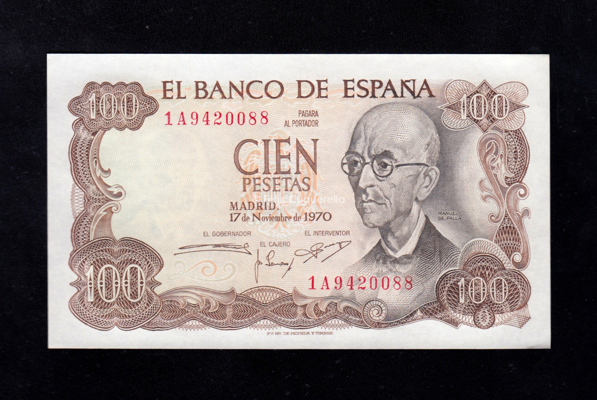 100 Pesetas 1970, serie 1A, S/C - Felix Cuquerella